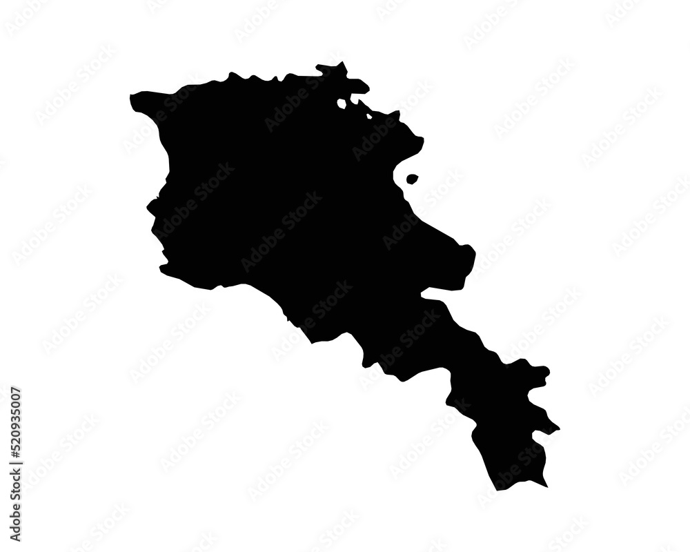 Armenia Map. Armenian Country Map. Black and White National Outline ...
