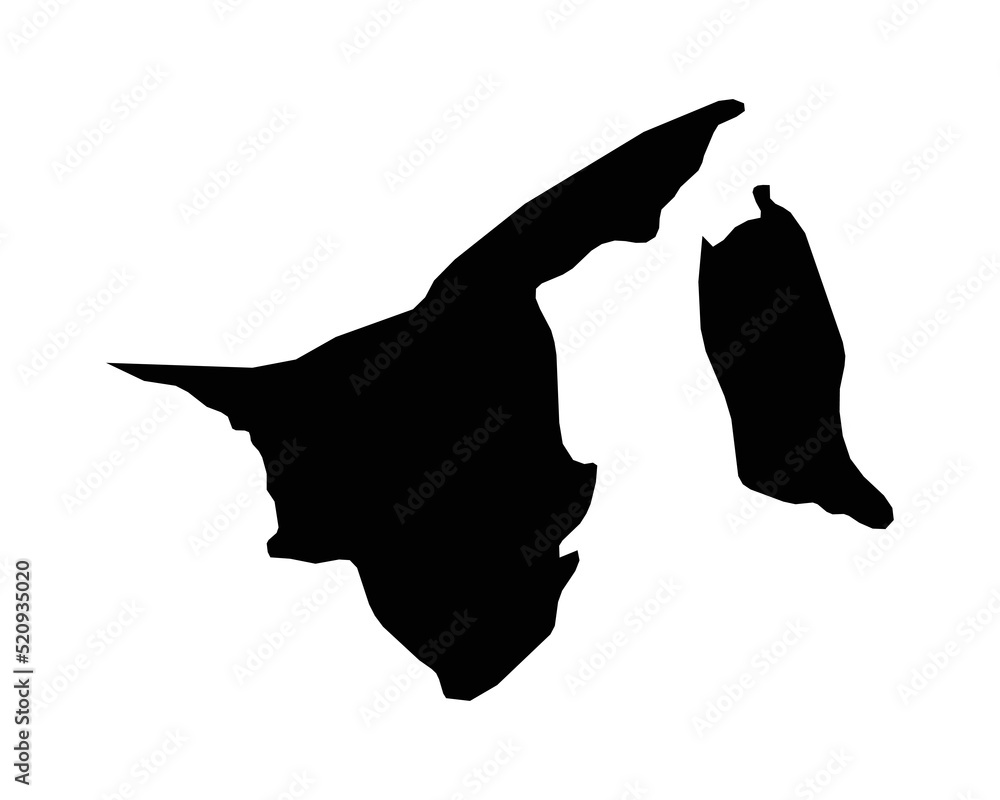 Brunei Map. Bruneian Country Map. Brunei Darussalam Black and White ...