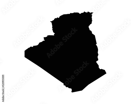 Fototapeta Algeria Map. Algerian Country Map. Black and White National ...