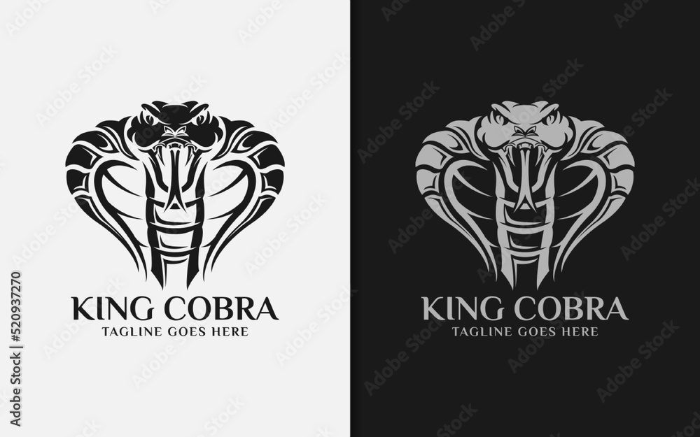Black King Cobra Logo Design Illustration. Usable For Business Brand ...