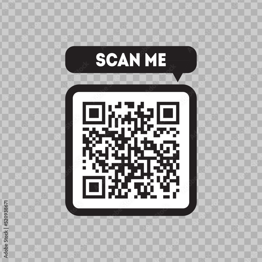 Scan me icon with QR code. Qrcode tempate for mobile app Stock Vector ...