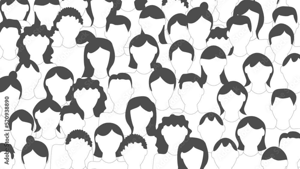 Crowd. Workers group, people in parade or in protest. Flat style ...