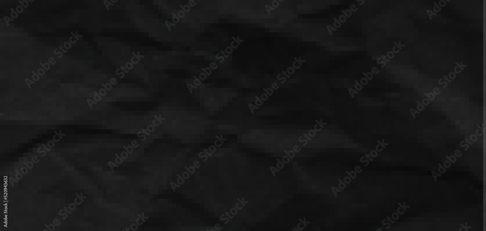 Crumpled paper texture realisric vector illustration. Black blank sheet ...
