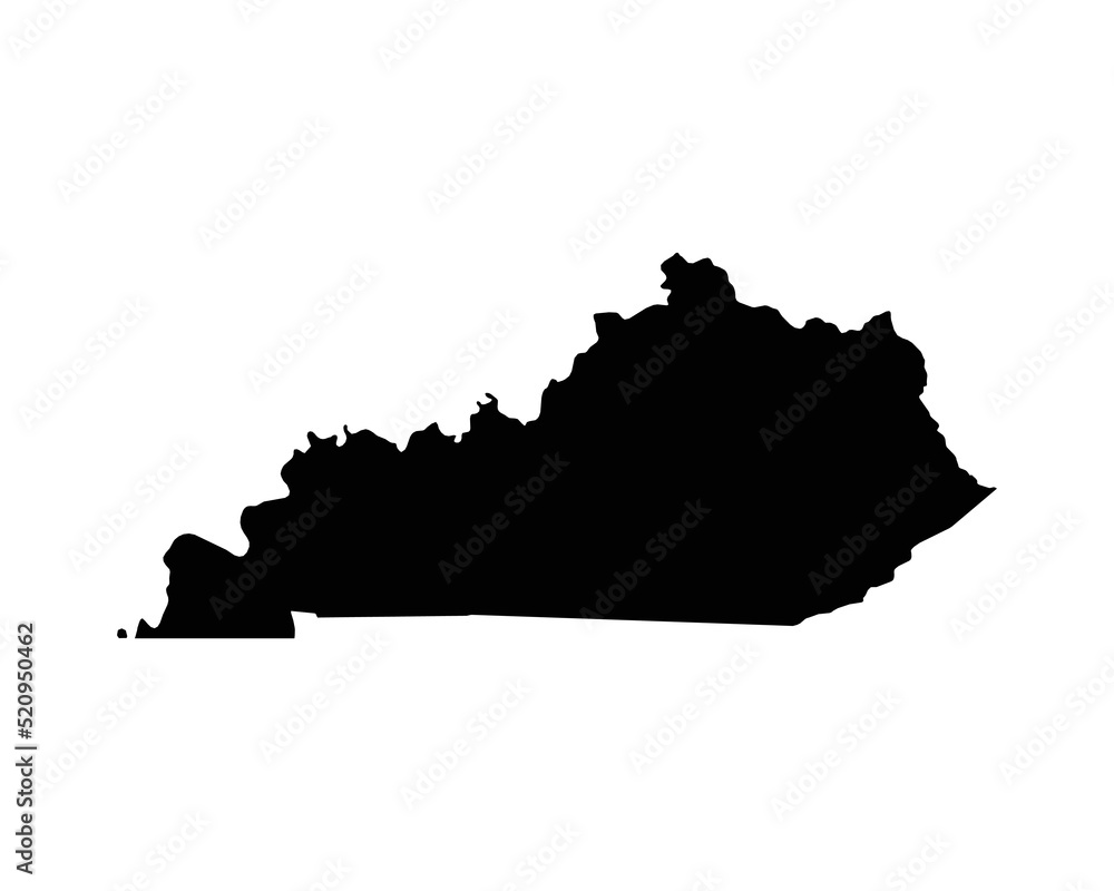 Black Outline Of Kentucky Map Stock Illustration