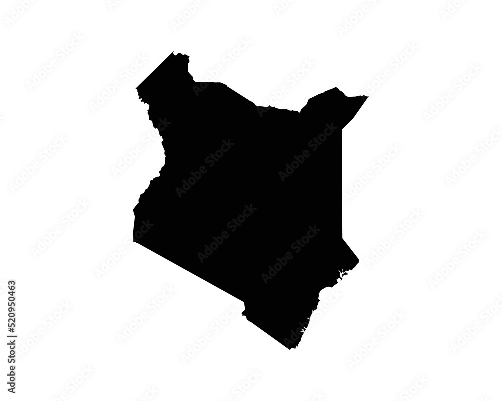 Vetor de Kenya Map. Kenyan Country Map. Black and White National Nation ...