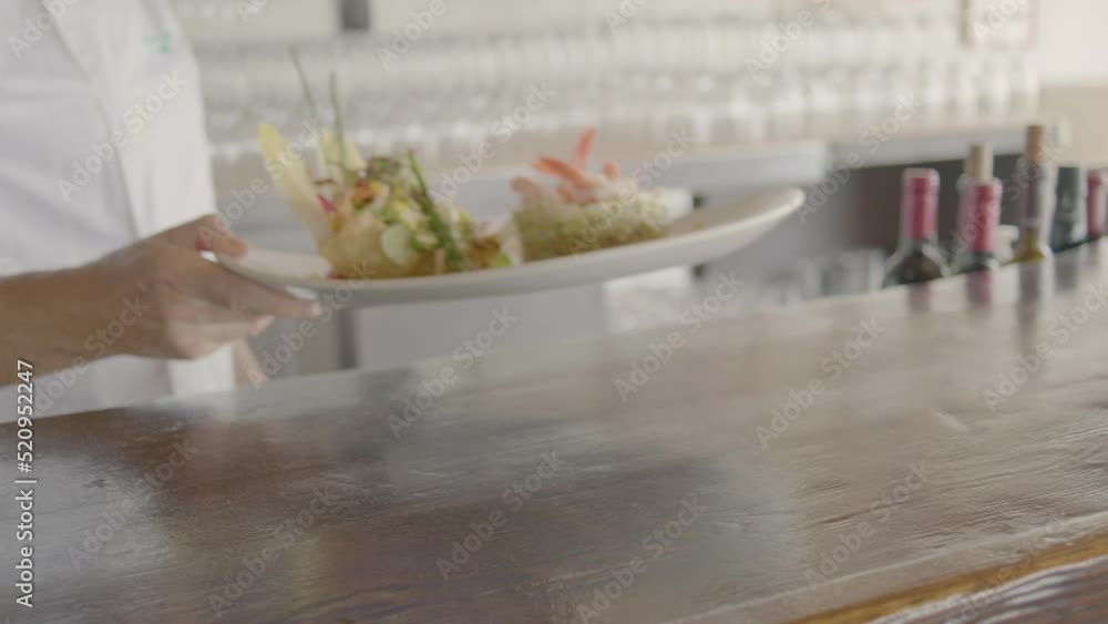 4K SlowMo - Professional chef cooking in a restaurant - Professional ...