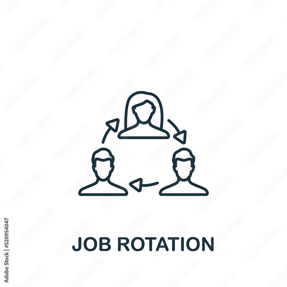 Job Rotation icon. Monochrome simple Business Management icon for ...