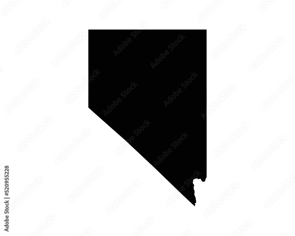 Nevada US Map. NV USA State Map. Black and White Nevadan State Border ...