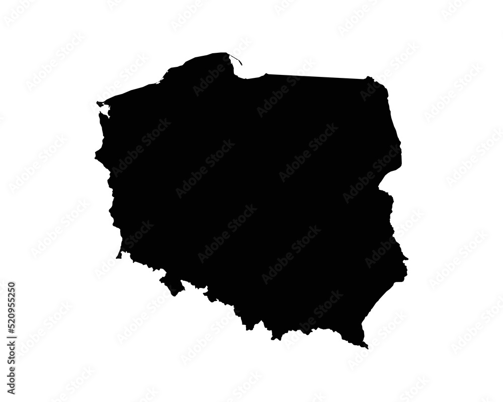 Poland Map. Polish Country Map. Black and White Pole National Nation ...