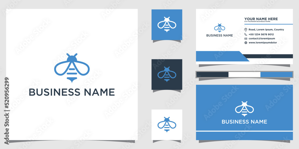 hive digital logo with business card tamplate vector de Stock | Adobe Stock