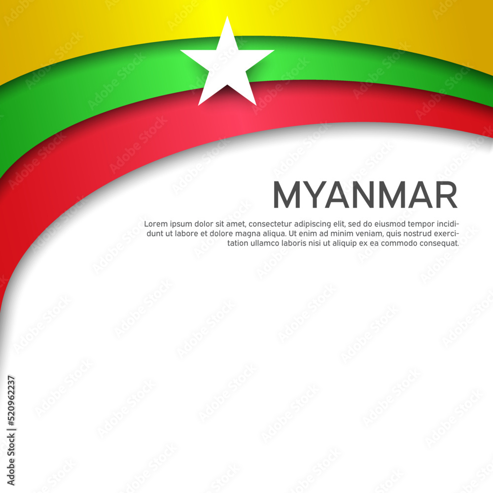 Abstract waving myanmar flag. Creative background for design of ...