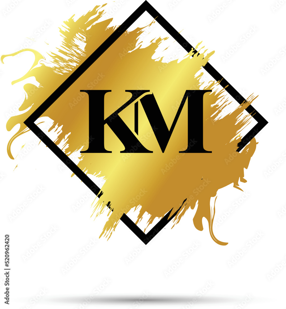 Gold KM logo symbol vector art design Stock Vector | Adobe Stock