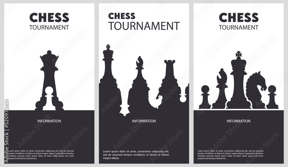 Vector illustration about chess tournament. Flyer design for chess ...