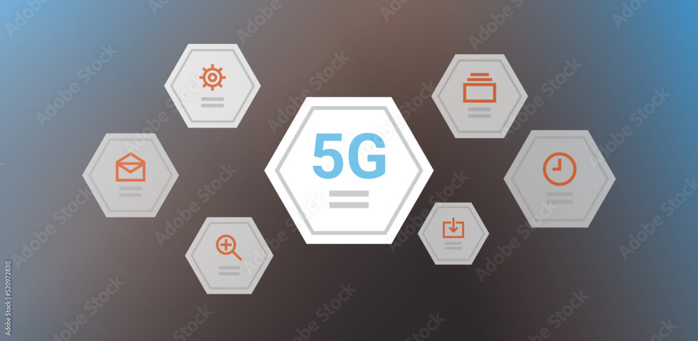 5G internet connection speed futuristic concept and online wireless ...