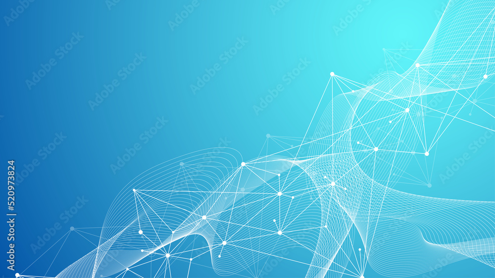 Global network connections with points and lines. Wireframe background ...