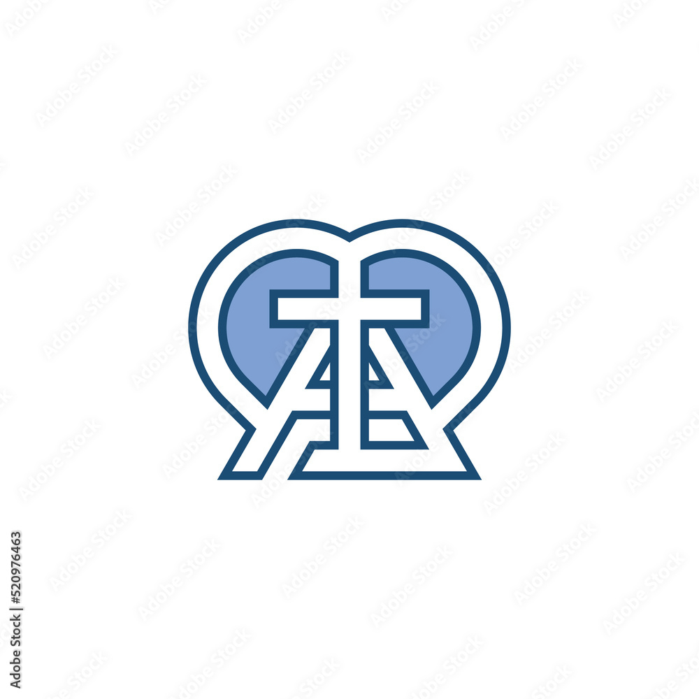 Vector letter A logo template with cross and heart elements, Perfect to ...