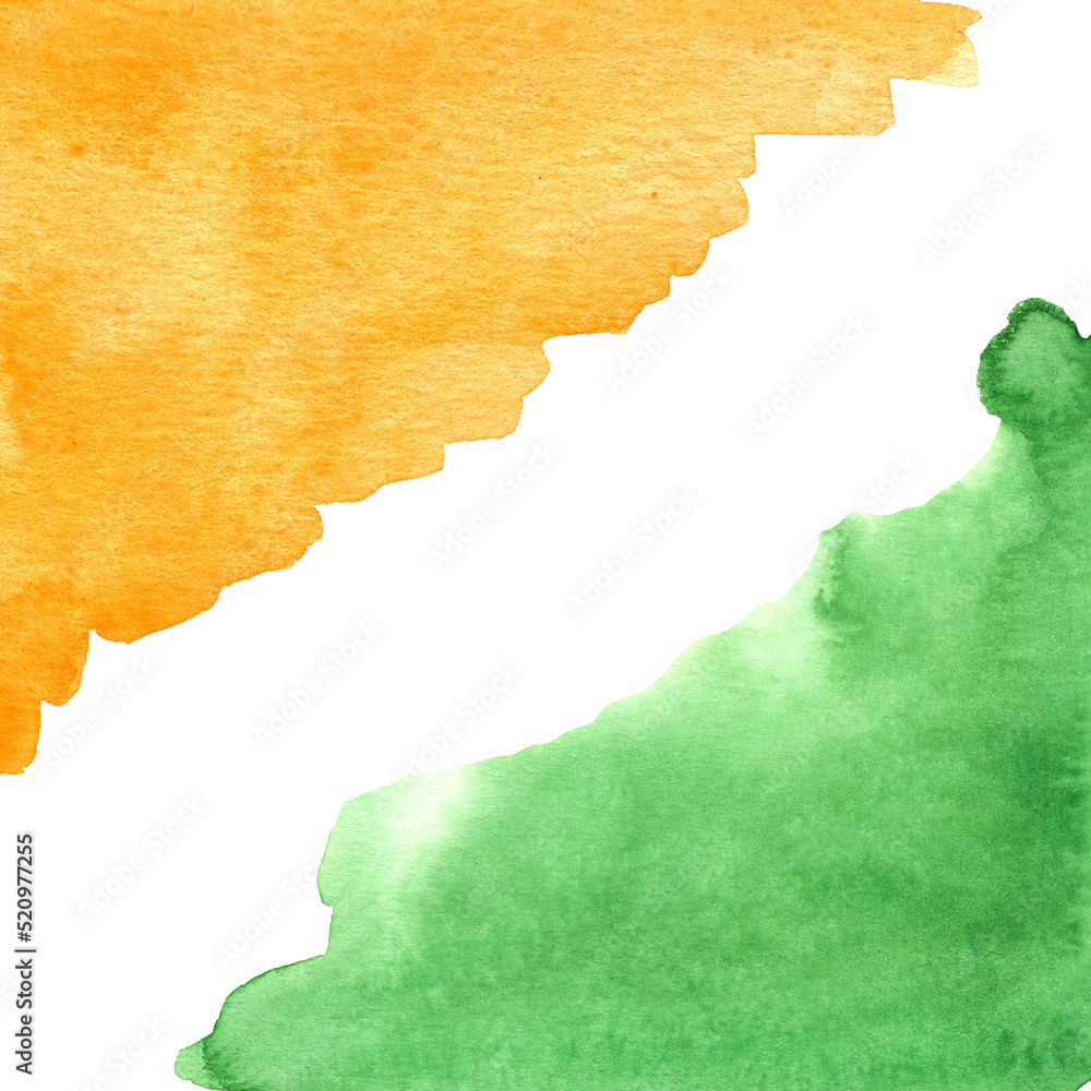 Abstract tricolor Indian flag. Watercolor illustration of background ...