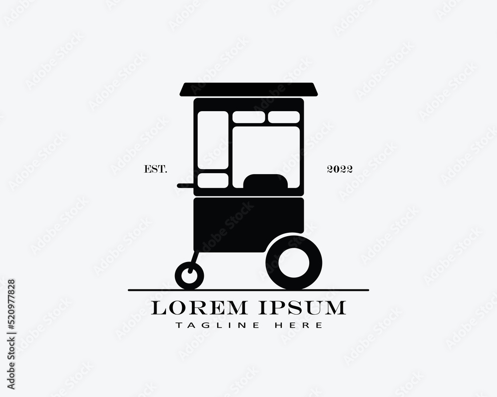 food cart logo. logo in vintage style. This logo is suitable for a ...
