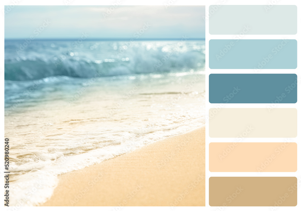 Color palette appropriate to photo of sandy beach and sea Stock Photo ...