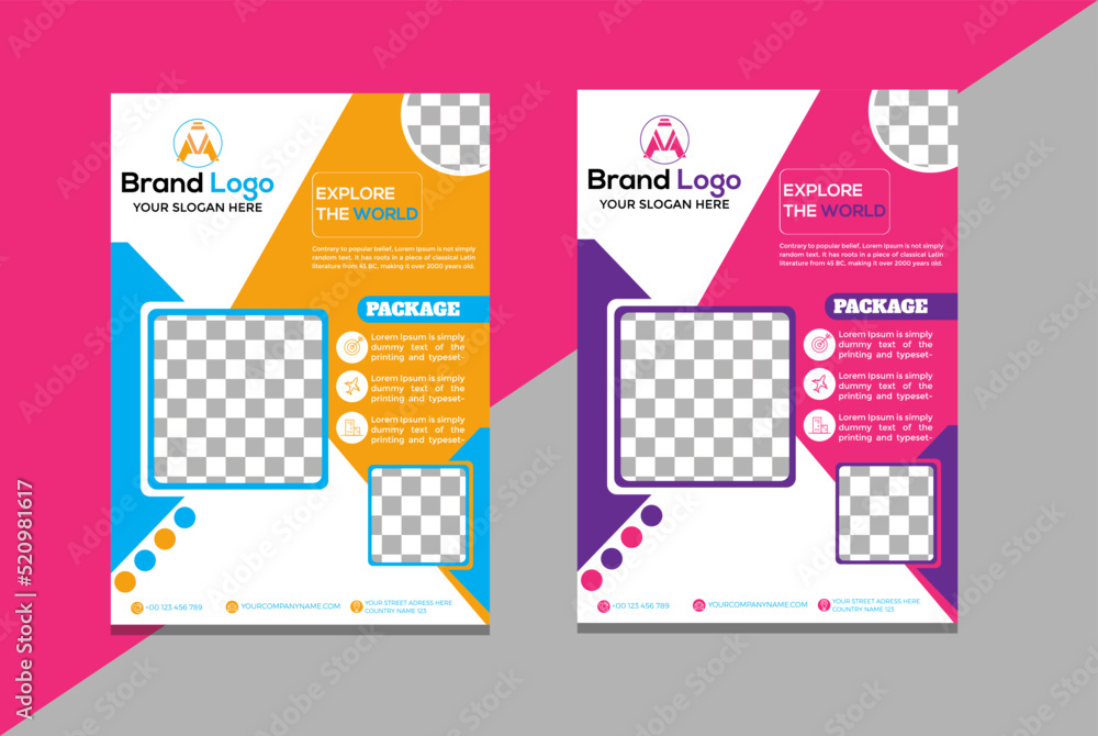 Flyer design. Corporate business report cover, brochure or flyer design ...