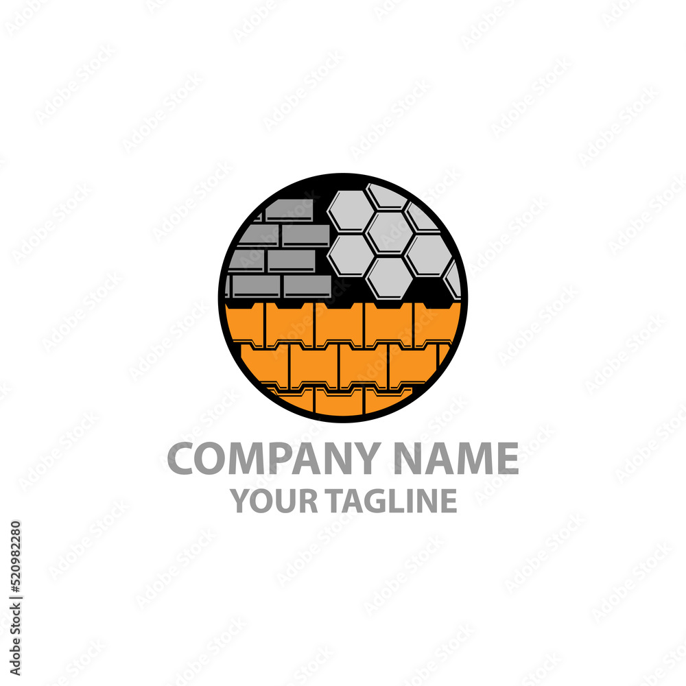 concrete pavers block Brick Logo designs vector, Brick Build simple ...