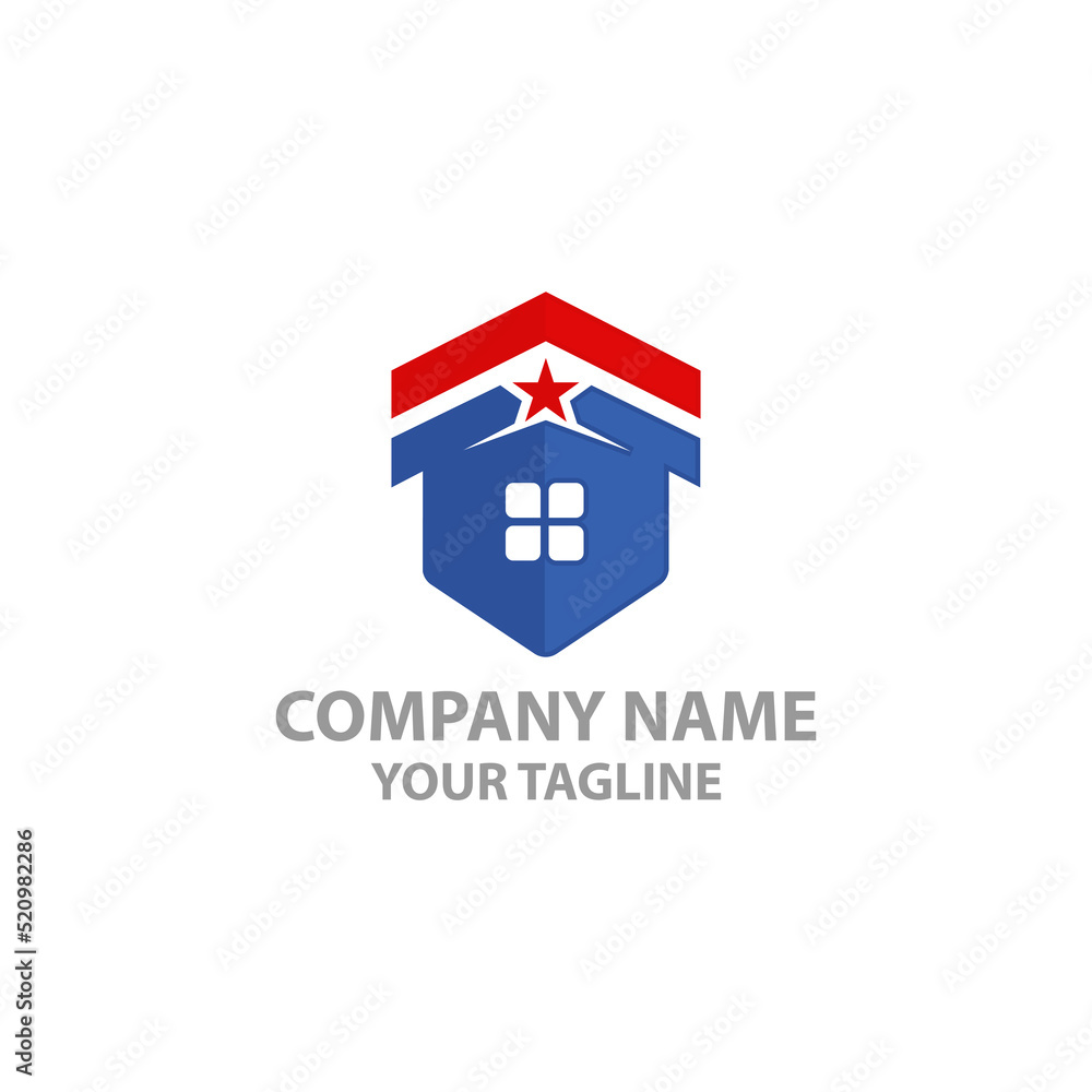 Simple and unique army veteran sign with roof house image graphic icon ...