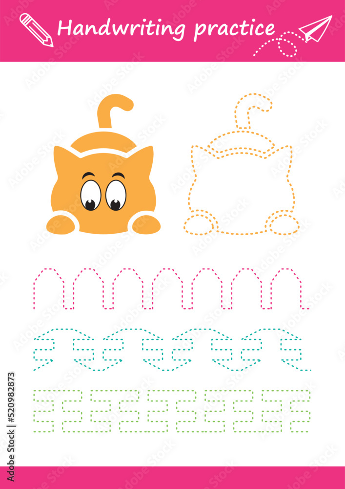 Trace line worksheet for kids. Basic writing. Working pages for ...