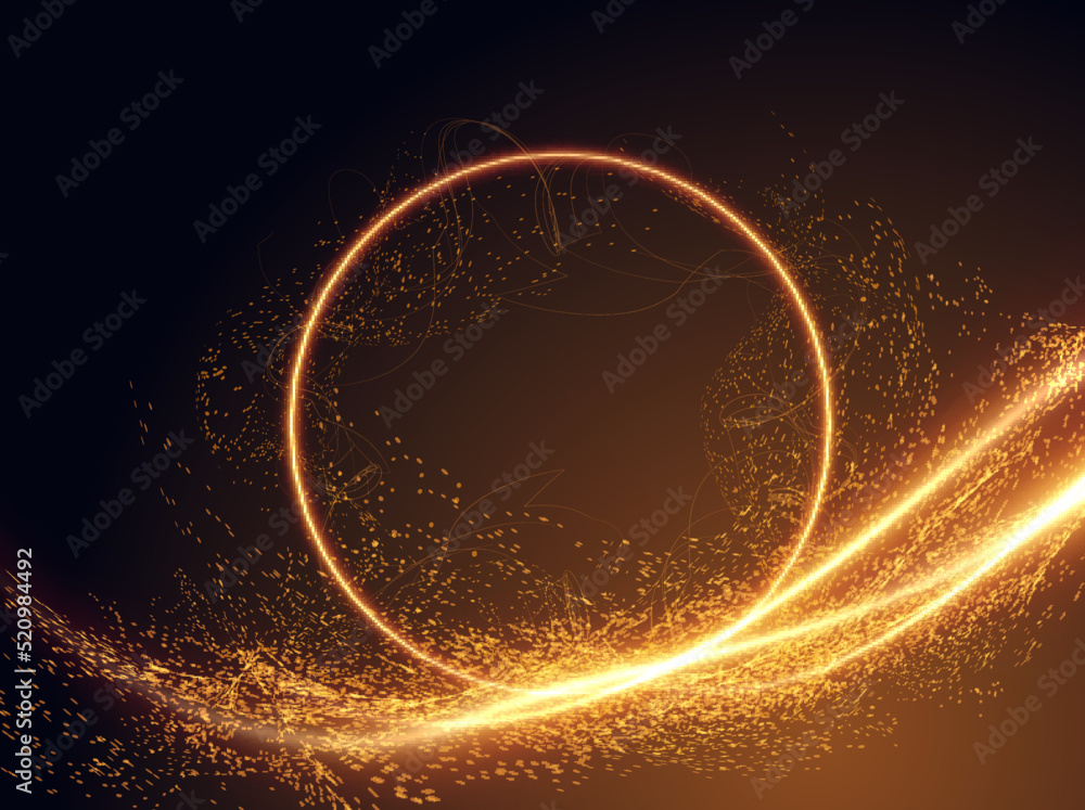 Fiery effect shiny line with bright sparks vector background. Stock ...