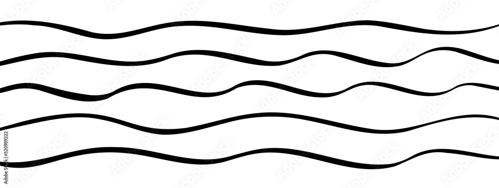 Undulate curve simple line vector background. Squiggly divider, wiggly ...