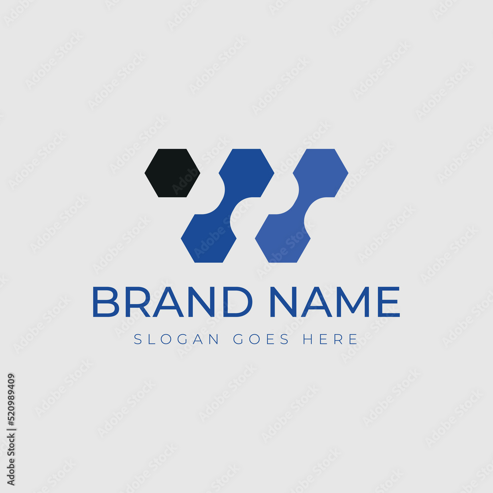 Logo Design with Hexagonal Shapes Stock Vector | Adobe Stock