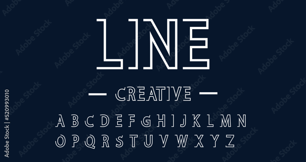 Double line monogram alphabet and tech fonts. Lines font regular ...