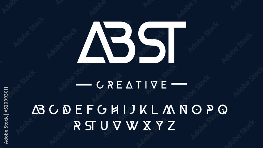 ABST, Typography minimal modern slim monogram fonts style. Vector ...