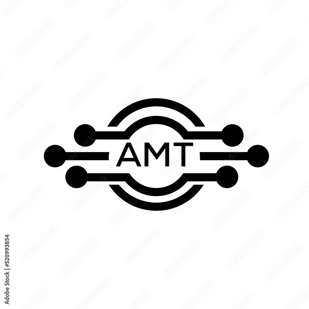 AMT letter logo. AMT best white background vector image. AMT Monogram ...