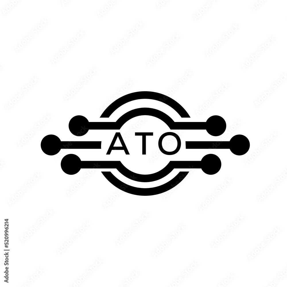 ATO letter logo. ATO best white background vector image. ATO Monogram ...