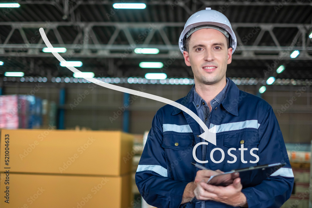 Logistics technology to reduce costs worker person working in warehouse ...