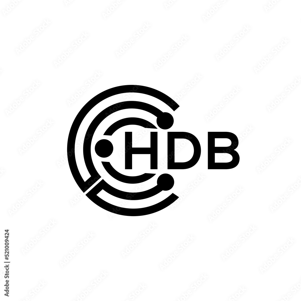 HDB letter technology logo design.HDB creative initials monogram vector ...