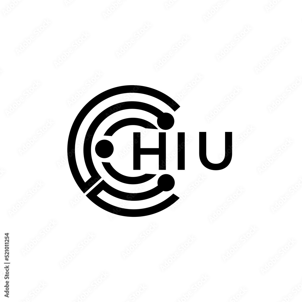 HIU letter technology logo design.HIU creative initials monogram vector ...