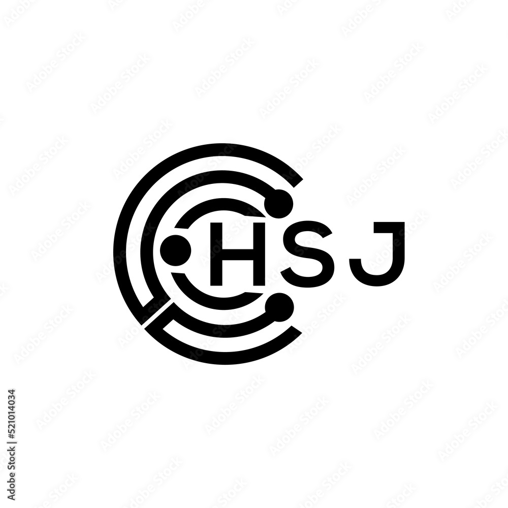 HSJ letter technology logo design.HSJ creative initials monogram vector ...