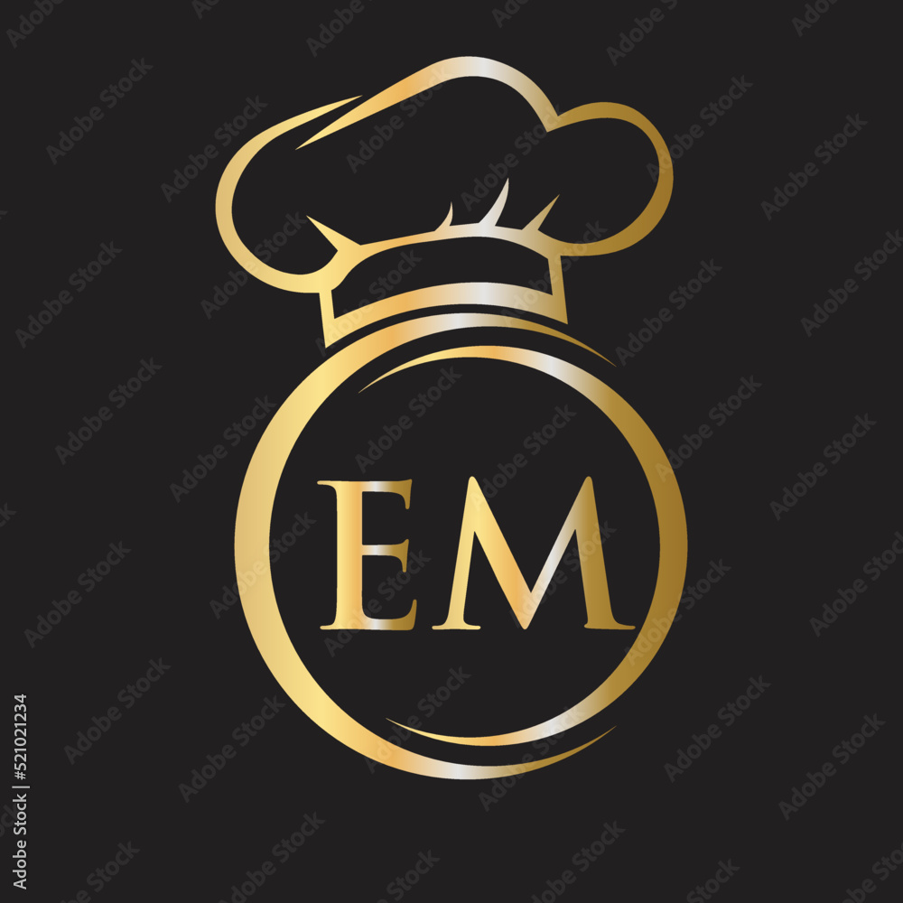 Initial Letter EM Restaurant Logo Template. Restaurant Logo Concept ...