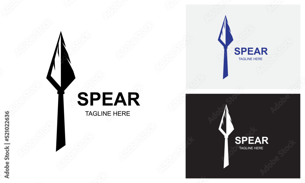 Spear Logo Design Template With Simple And Clean Shapes. Stock Vector ...