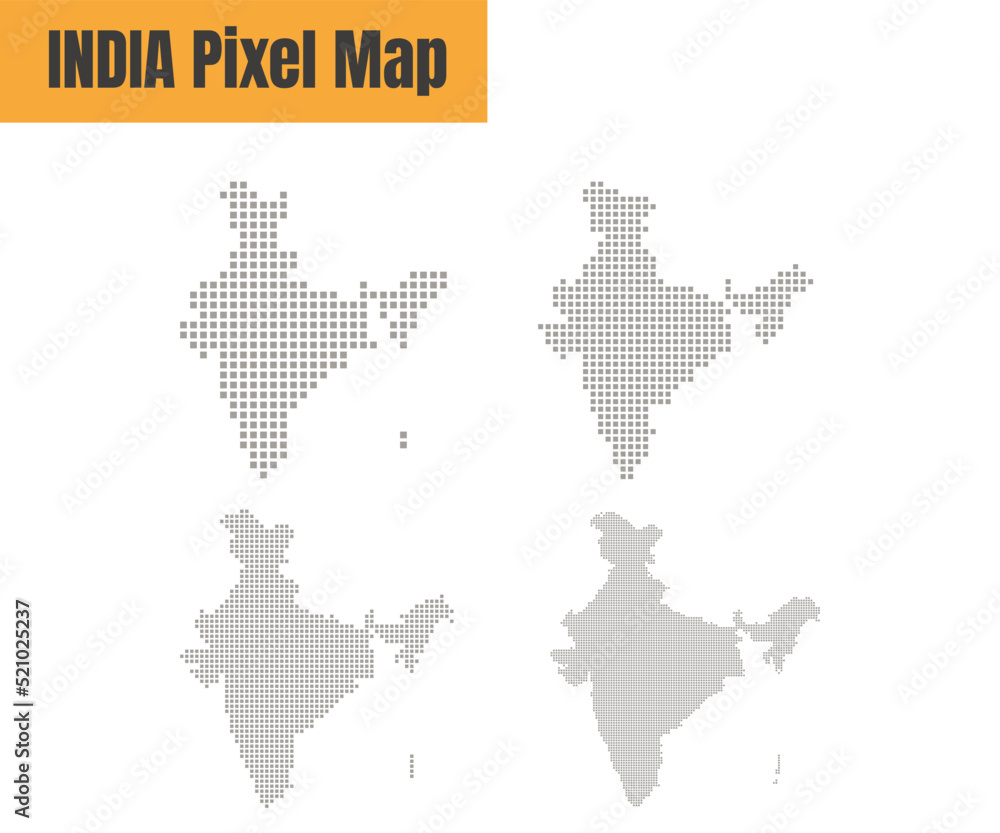 Abstract India Map with Dot Pixel Spot Modern Concept Design Isolated ...