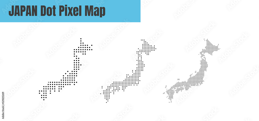 Abstract Japan Map with Dot Pixel Spot Modern Concept Design Isolated ...