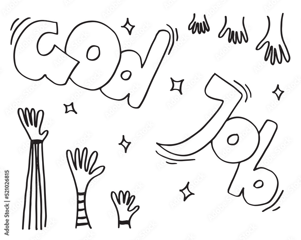 Applause hand draw on white background with good job text.vector ...