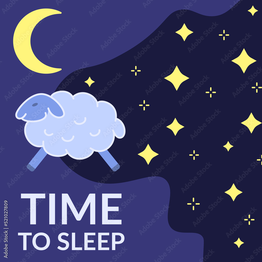 Time to sleep banner template Stock Vector | Adobe Stock