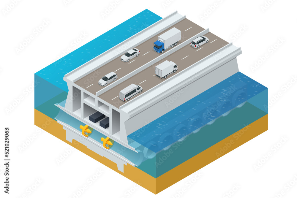 Poster Isometric tidal power station – Wall Art | UkPosters
