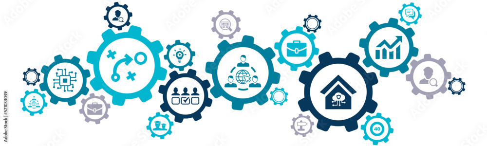 human resource management concept modern hr aspects vector illustration ...