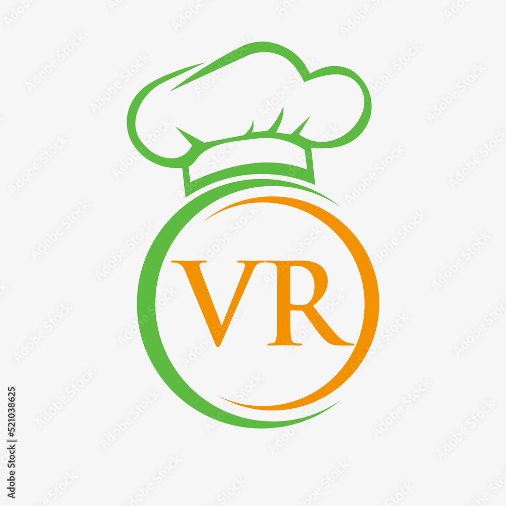 Vetor de Initial Letter VR Restaurant Logo Template. Restaurant Logo ...