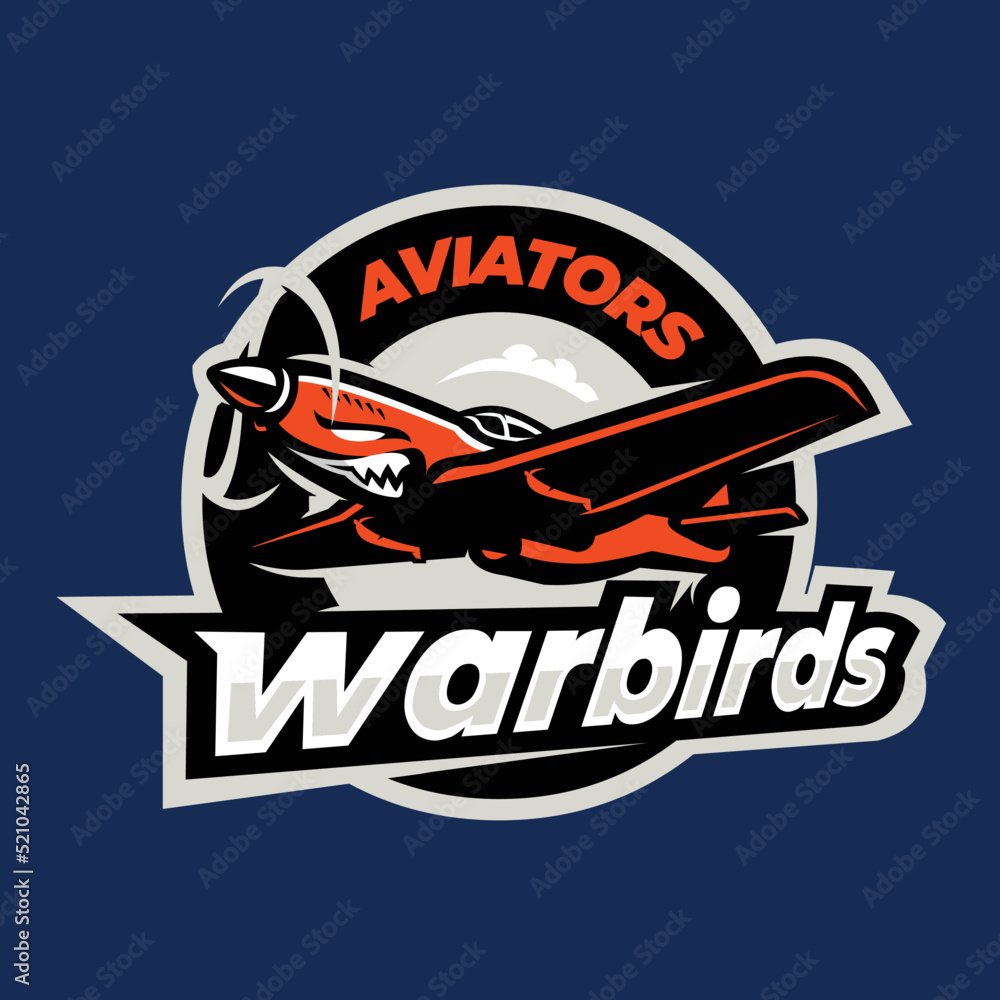 Premium Esport logo Aviator warbirds classic airplane emblem vector ...