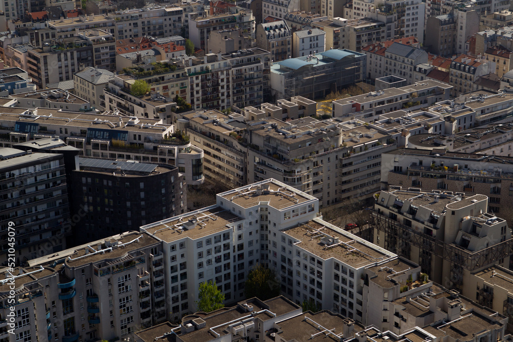 VIEWS OF PARIS FROM THE ATMOSPHERIC OBSERVATION BALLOON. Aerial view of ...