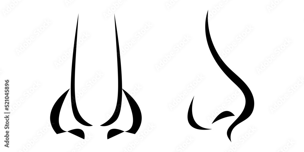 Human nose. Profile view. Vector illustration isolated on white ...
